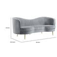 Pemberly Row 84 Inch Curved Kidney Shape Sofa with Channel Tufting in ...