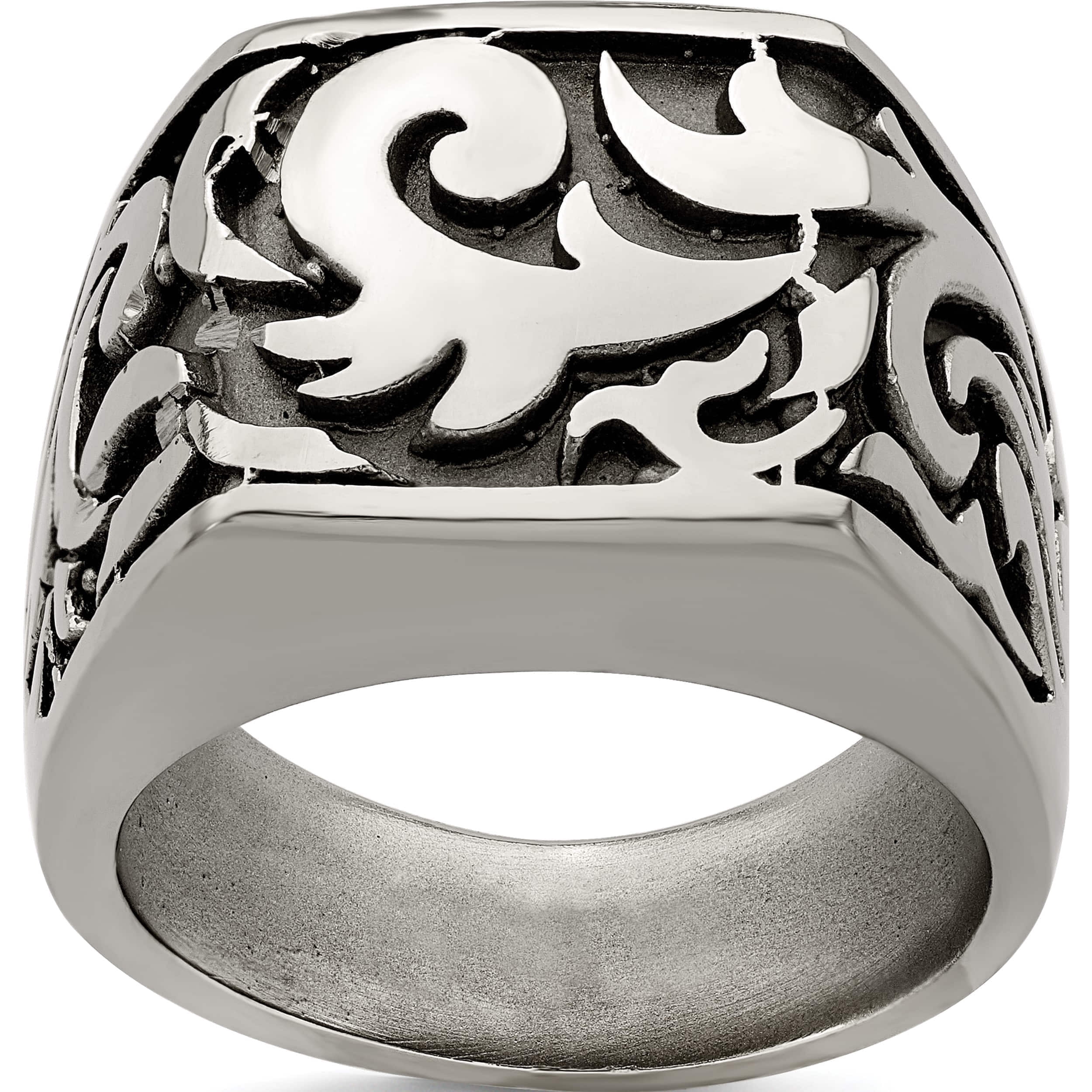 Titanium Casted Design Signet Ring - Walmart.com