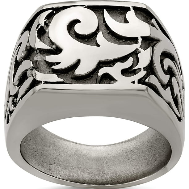 Titanium Casted Design Signet Ring - Walmart.com