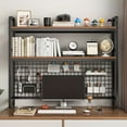 Desk Storage Shelf Office Table Computer Rack Desktop Bookshelf Black ...