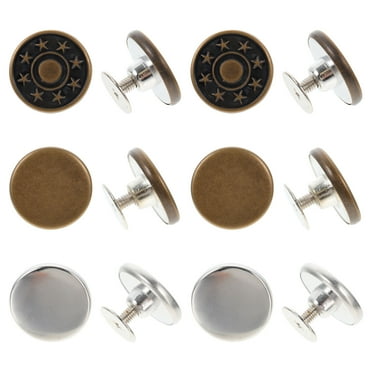 Genreen 12 Sets Adjustable Buttons for Jeans, 20mm No Sew Instant Metal ...