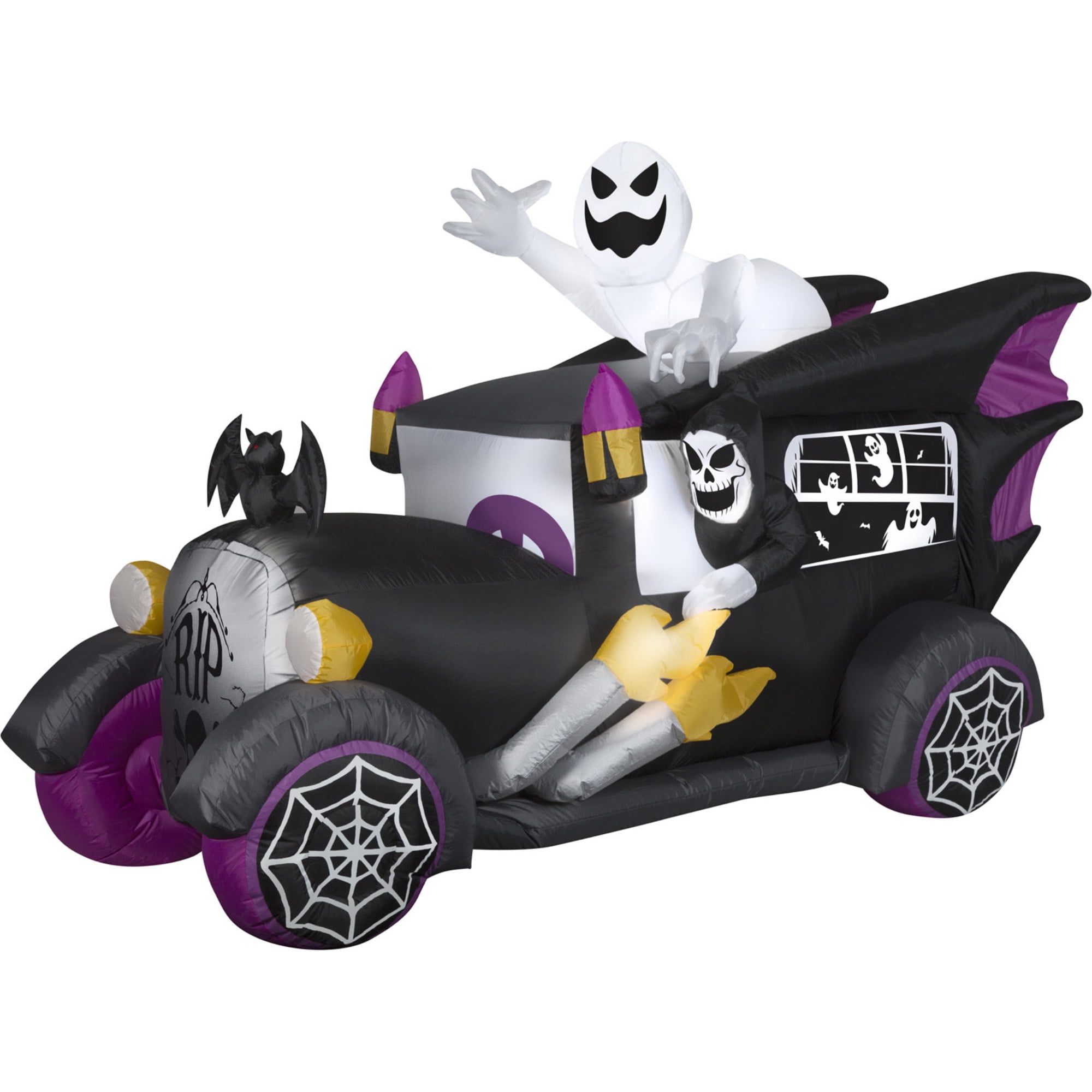 9 ft. L Halloween Airblown Inflatables Black Vintage Hearse - Walmart.com