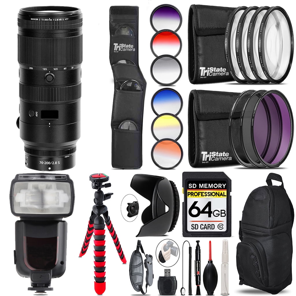 Nikon NIKKOR Z 70-200mm f/2.8 VR S Lens + Canon Speedlight - 64GB ...