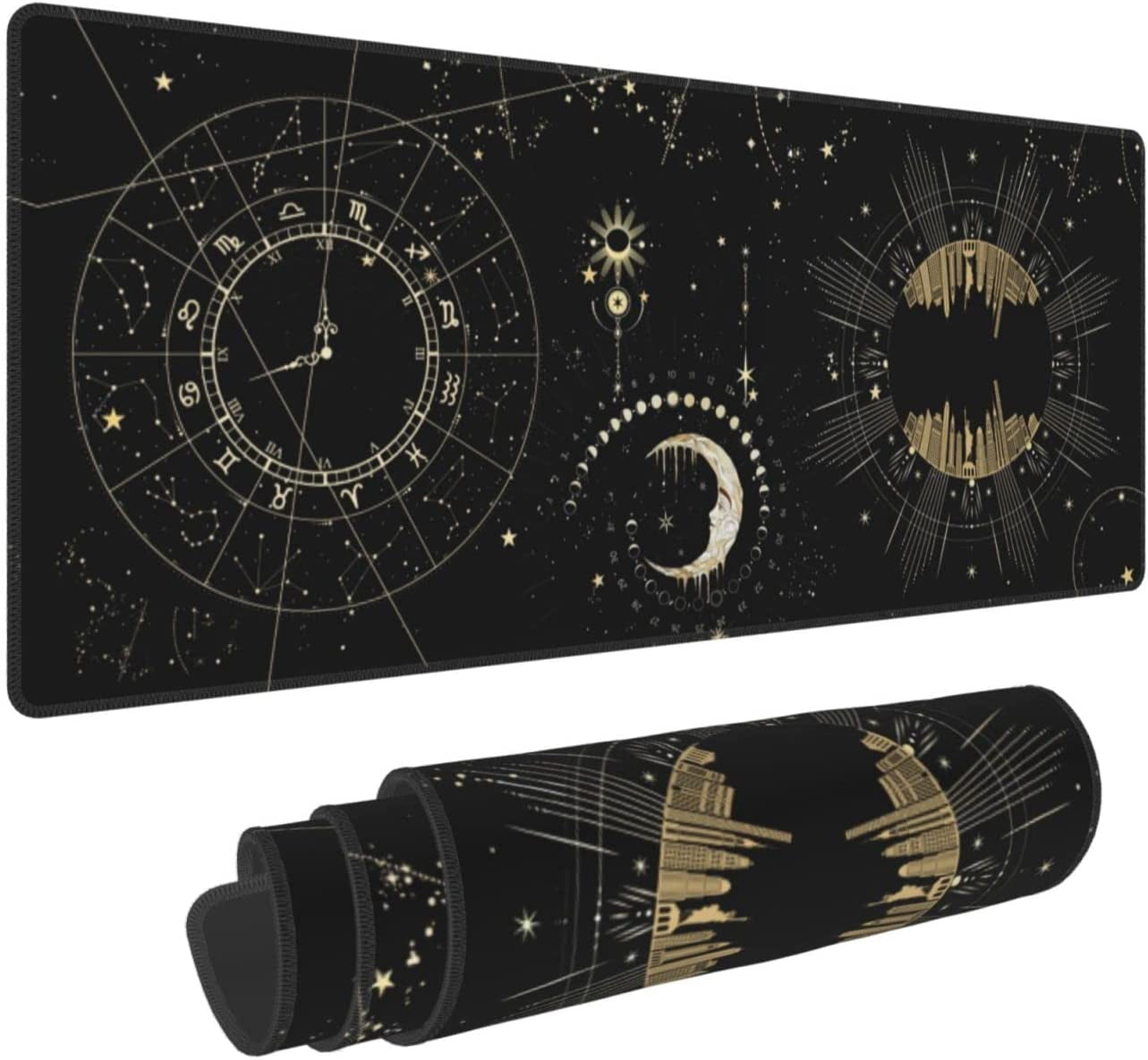 Moon and Sun Gaming Mouse Pad XXL Large Extended Funny Long Desk Mat on ...