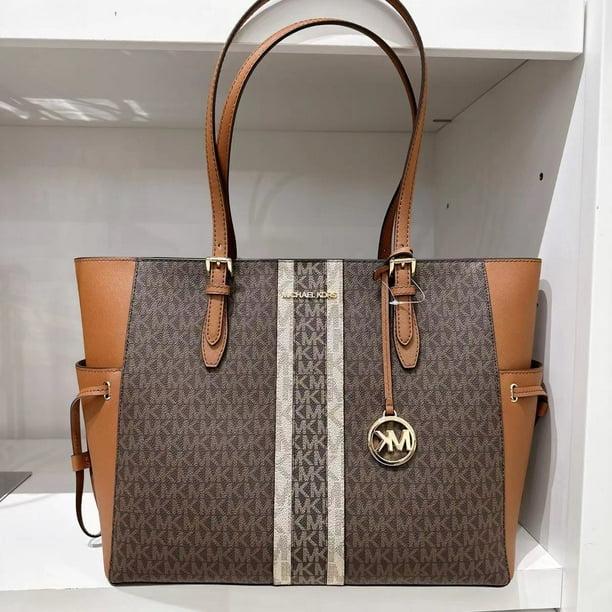 MICHAEL KORS 35F2G2GT7B Gilly Large Color-Block Logo and Leather Tote ...