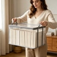 Heavy Duty Clear Storage Tote with Lid, Reinforced Stackable Moving ...
