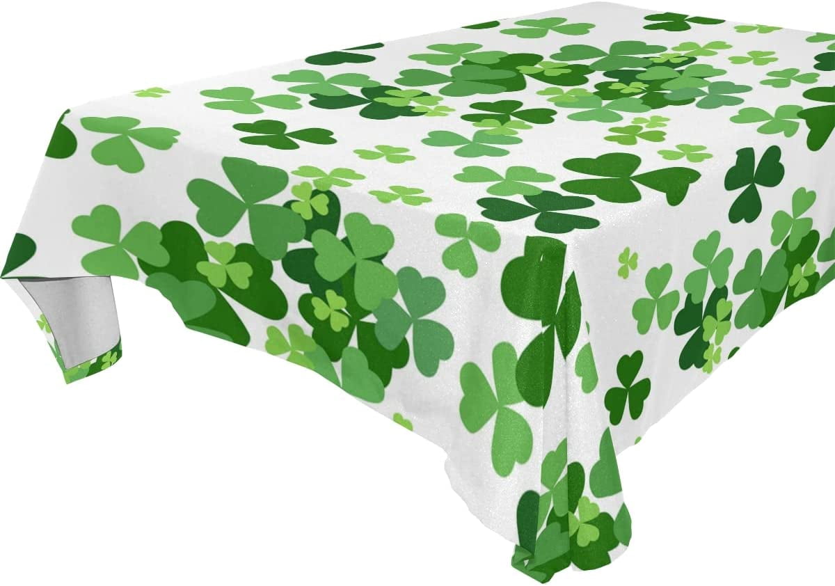 Lucky Clover Shamrocks Square Tablecloth, Rectangle Modern Table Linen ...