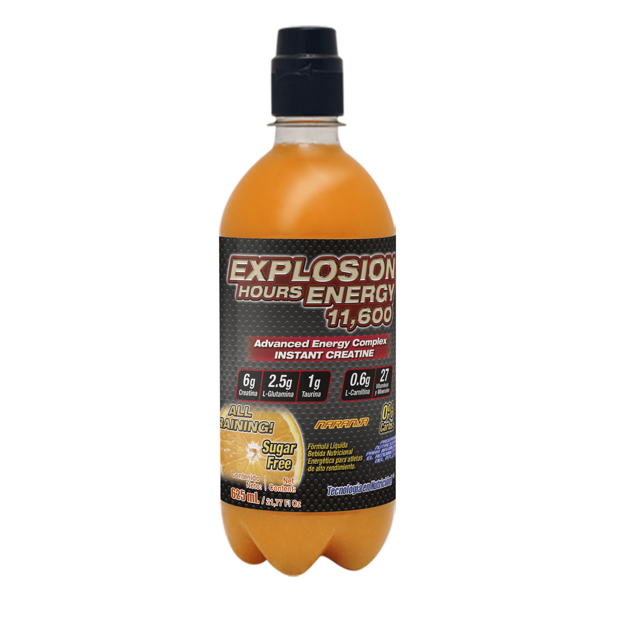 Explosion Hours Energy 24 Pzs Bebida Creatinas, L-gluta Sabor naranja F ...