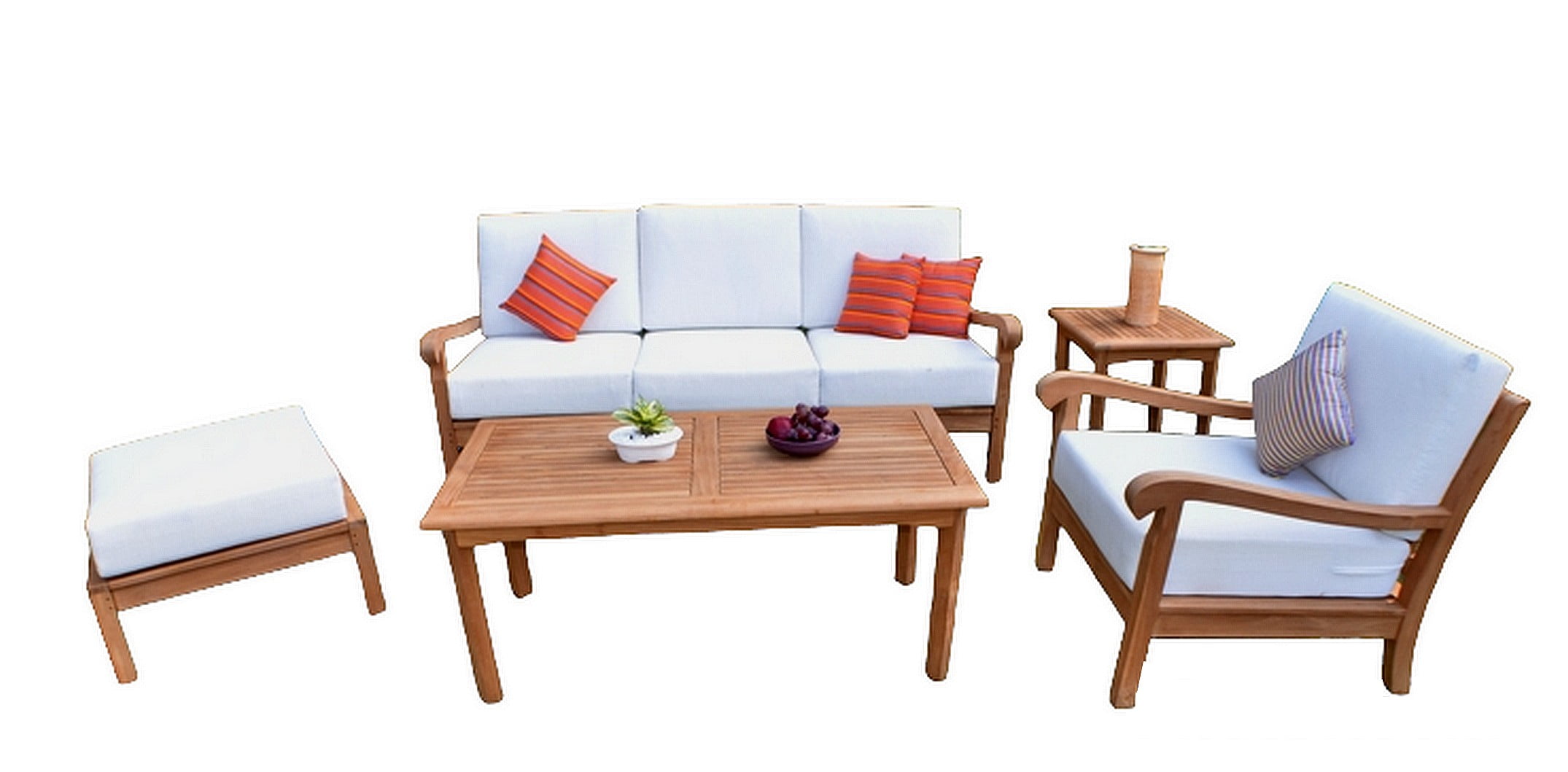 Napa 5 Pc Sofa Set: Sofa, Lounge Chair, Ottoman, Coffee Table & Side ...