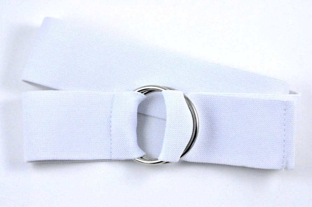 NYFASHION101 Unisex Canvas Stretch Elastic Belt with Silver Metal Round ...