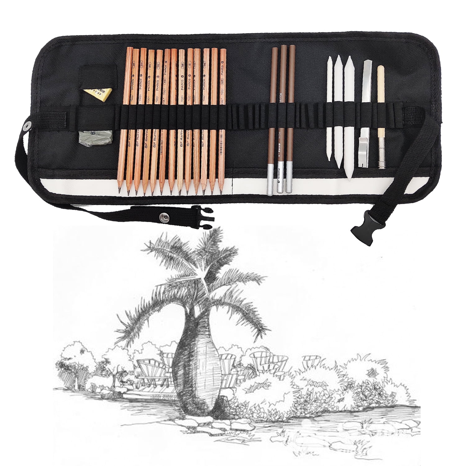 Sketch Pencils Set Art Supplies, 23pcs Drawing Sketching Tools for ...