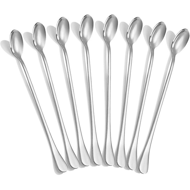 8 Pieces Long Handle Ice Tea Spoon,8.8-inch Food Grade Stainless Steel ...