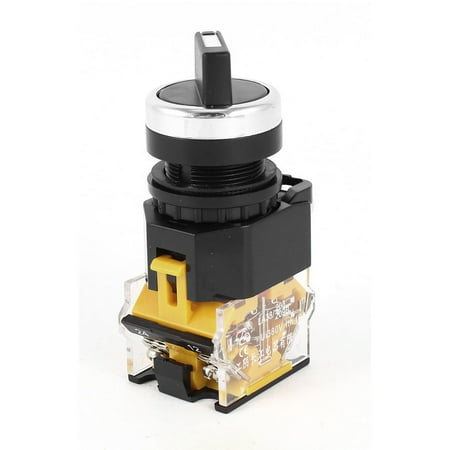 380V 10A NO/NC DPST 2-Position Selector Self-Locking Push Button Switch ...