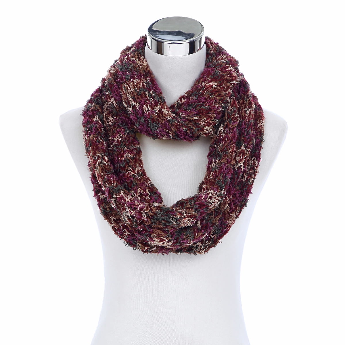 Super Soft Winter Multi Color Knit Infinity Loop Circle Scarf - Walmart.com