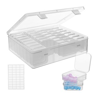 Storage Boxes 2 Pack 36 Grids Clear Plastic Container Craft Storage ...