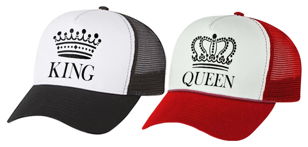 KING & QUEEN Matching Couple Hats Set for Valentine's Day His & Hers ...