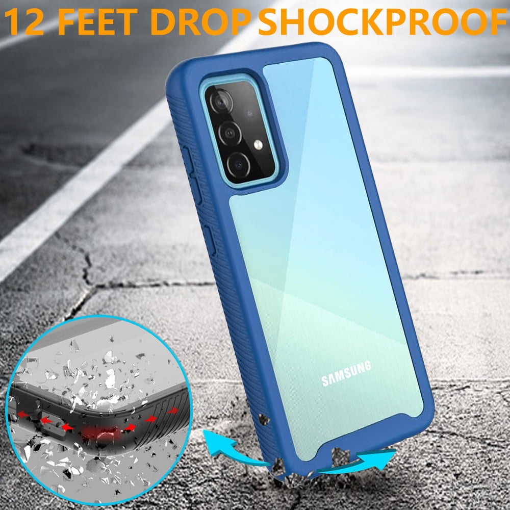 Samsung Galaxy A52 5G Case, Transparent Drop Proof Cover (Blue ...