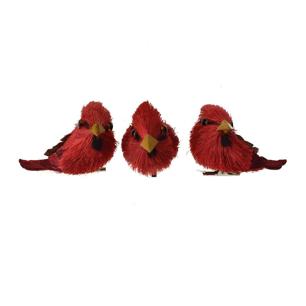 Red Sisal Bird with Clip, 2-1/4-Inch, 3-Piece - Walmart.com