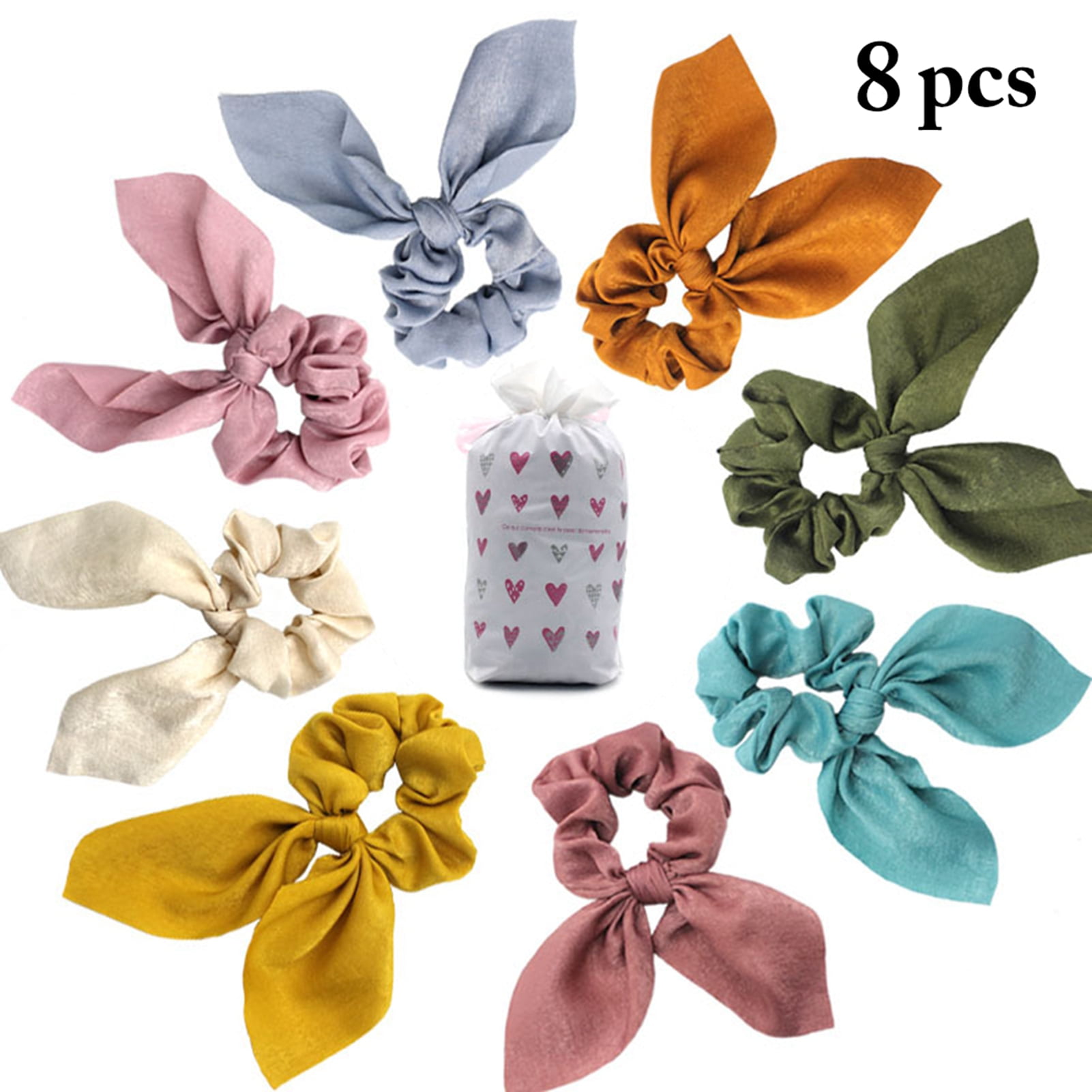 Click here for Nobrand 8pcs Hair Elastic Scrunchies Bunny Ear Hai... prices