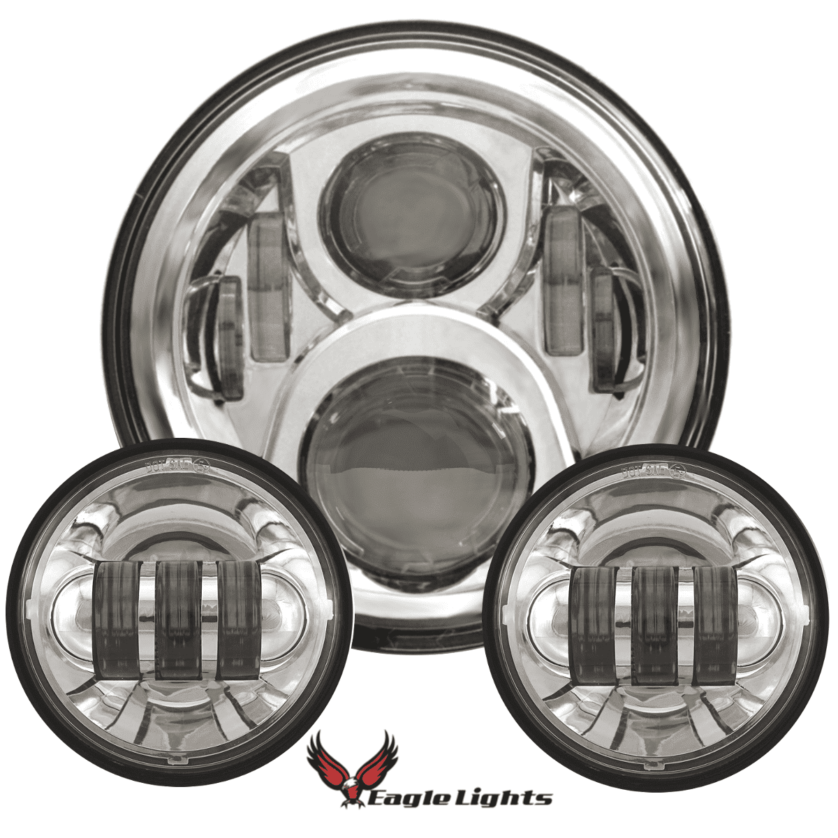Eagle Lights 7" Round LED Generation II Headlight with 4.5" Round LED ...