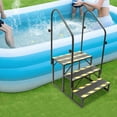 3-Step RV Steps Hot Tub Steps with 2 Side Handrail ＆ Reflective Strip ...