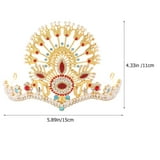 1Pack Zinc Alloy Rhinestones Pearl Imitation Crown Tiaras for Women ...