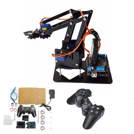 Acrylic Remote Control Robot Arm 4DOF With Arduino PS2 RC Robot Toys ...