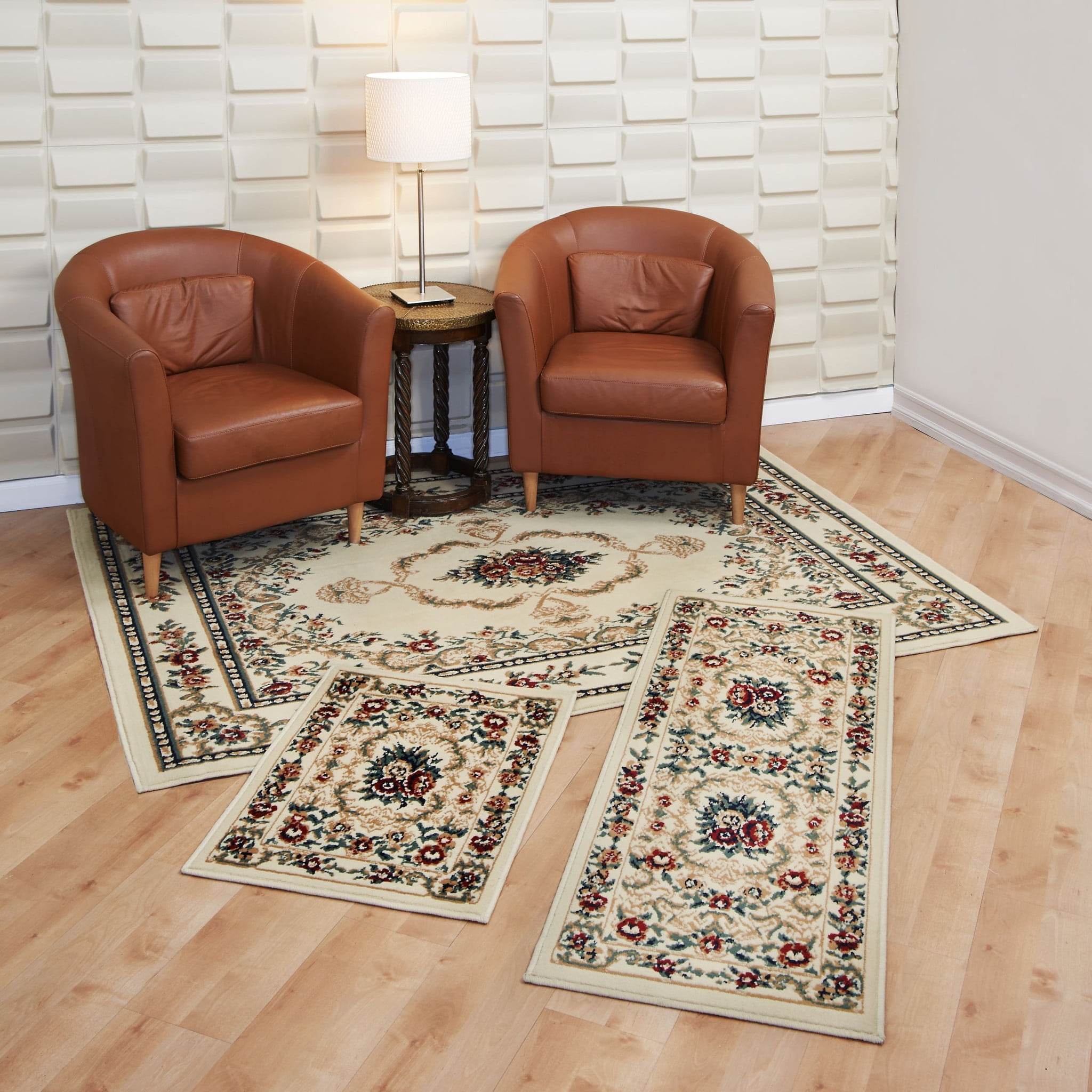 Lorraine Collection 3 Pc Area Rug Set Size 5x7 Rug 22 x59 Runner 22