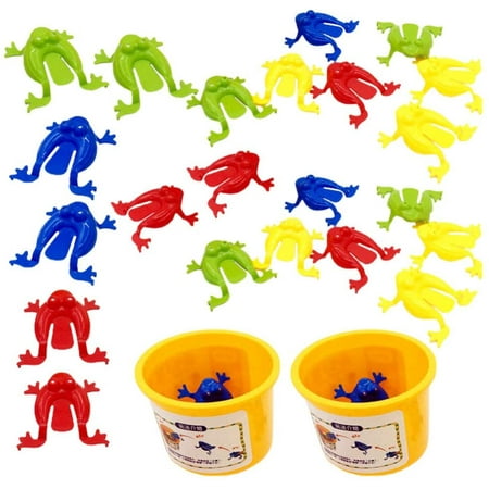 24Pcs Jumping Frog Toys Plastic Jumping Frog Finger Pressing Bouncing ...