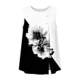 Erwazi Tank Tops for Women Crew Neck Sleeveless Button Down Pleated ...
