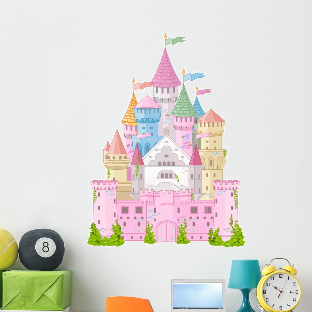 Fairy Tale Castle Wall Decal by Wallmonkeys Peel and Stick Graphic (48 ...