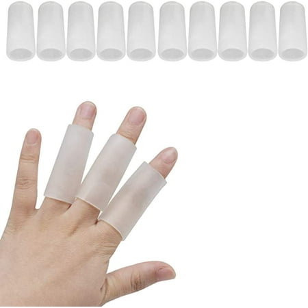 10 finger protectors (transparent), gel finger pads, silicone finger ...