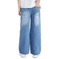 ATOGUTA Boy's Wide Leg Jeans Teen Kids Baggy Denim Pants with Pockets ...