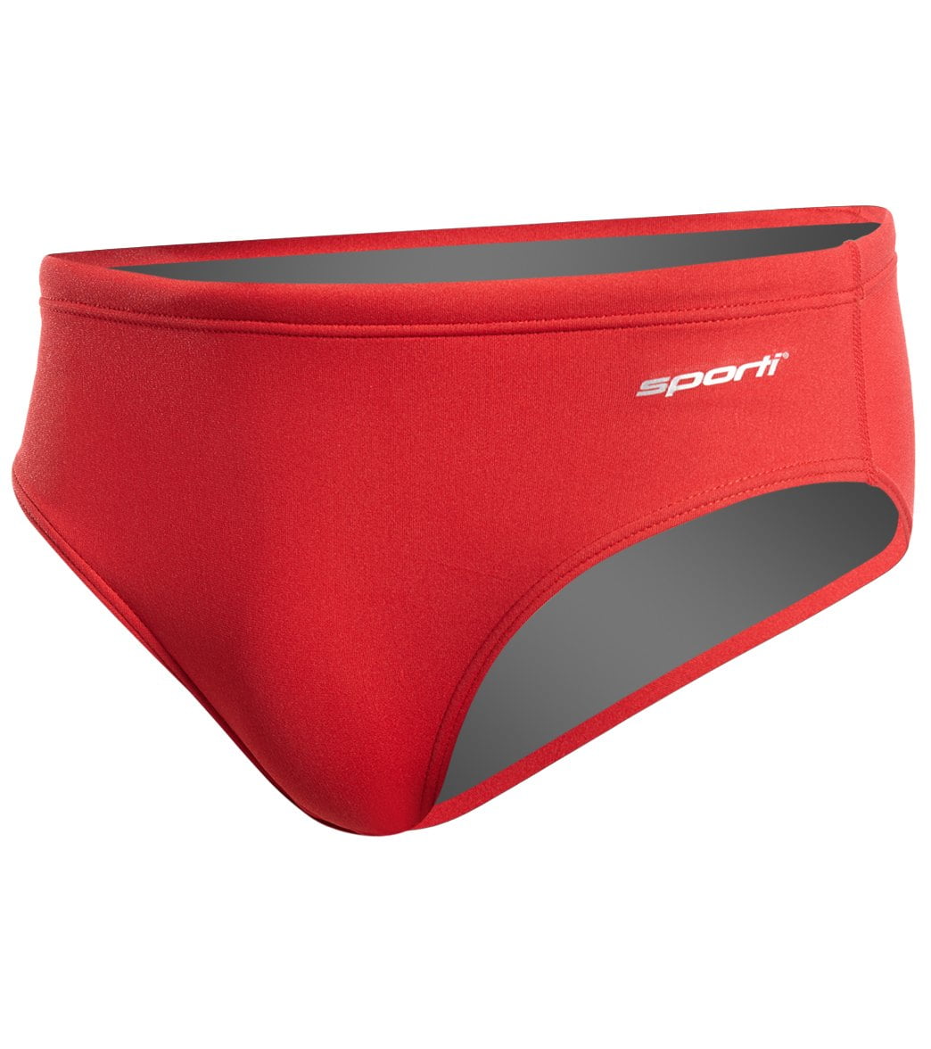 Sporti Poly Pro Solid Brief Swimsuit (28, Red) - Walmart.com