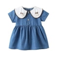 Amzcrzy Denim Dress for Toddler Girls 6 Months-4 Years Puff Short ...