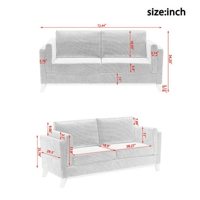 Couch Dimensions In Inches