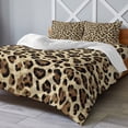 4 Piece Duvet Cover Set Queen, Classic Leopard Print Soft Breathable ...