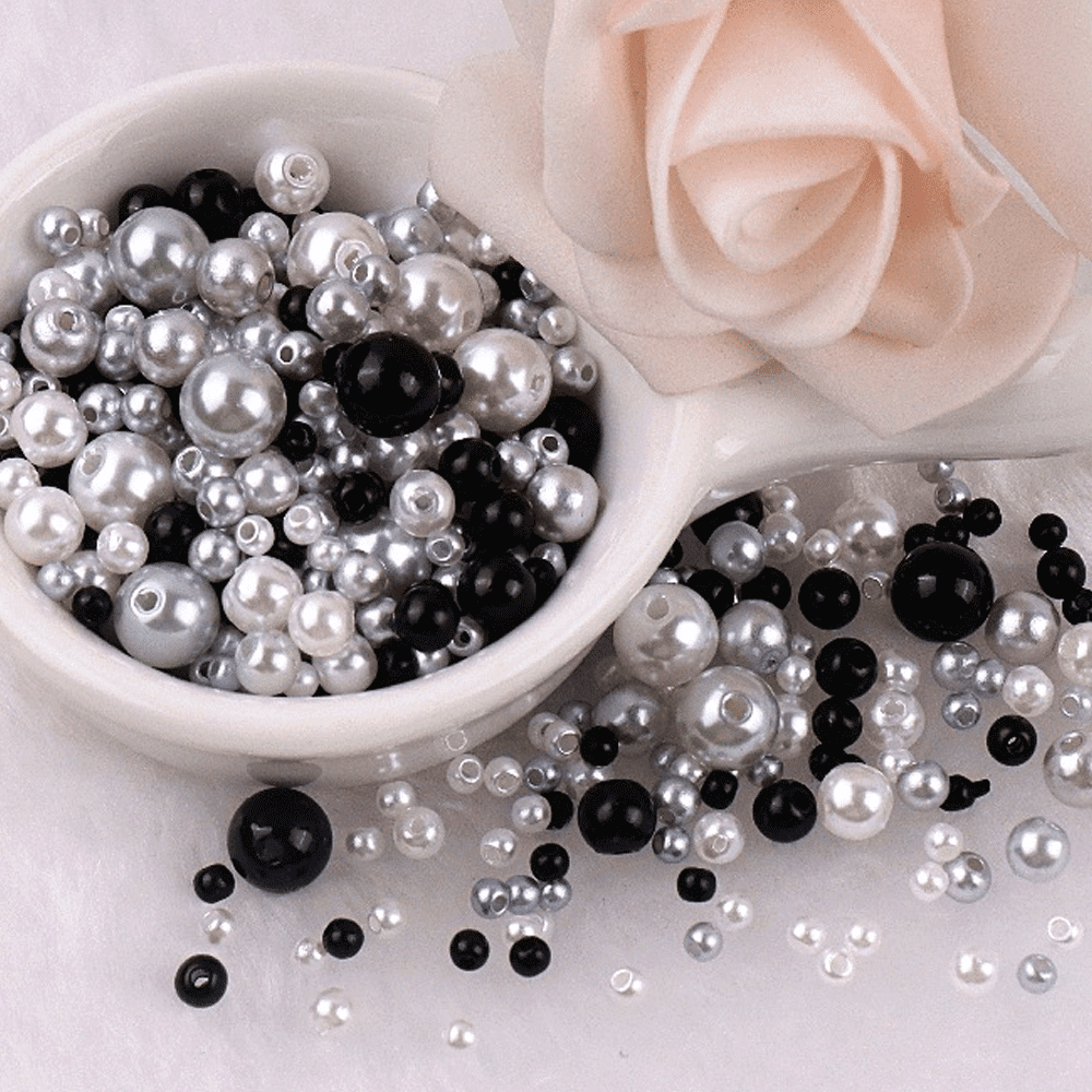 Colorful Round Beads Imitation Faux Pearls 3-8MM Mixed Color for Craft ...