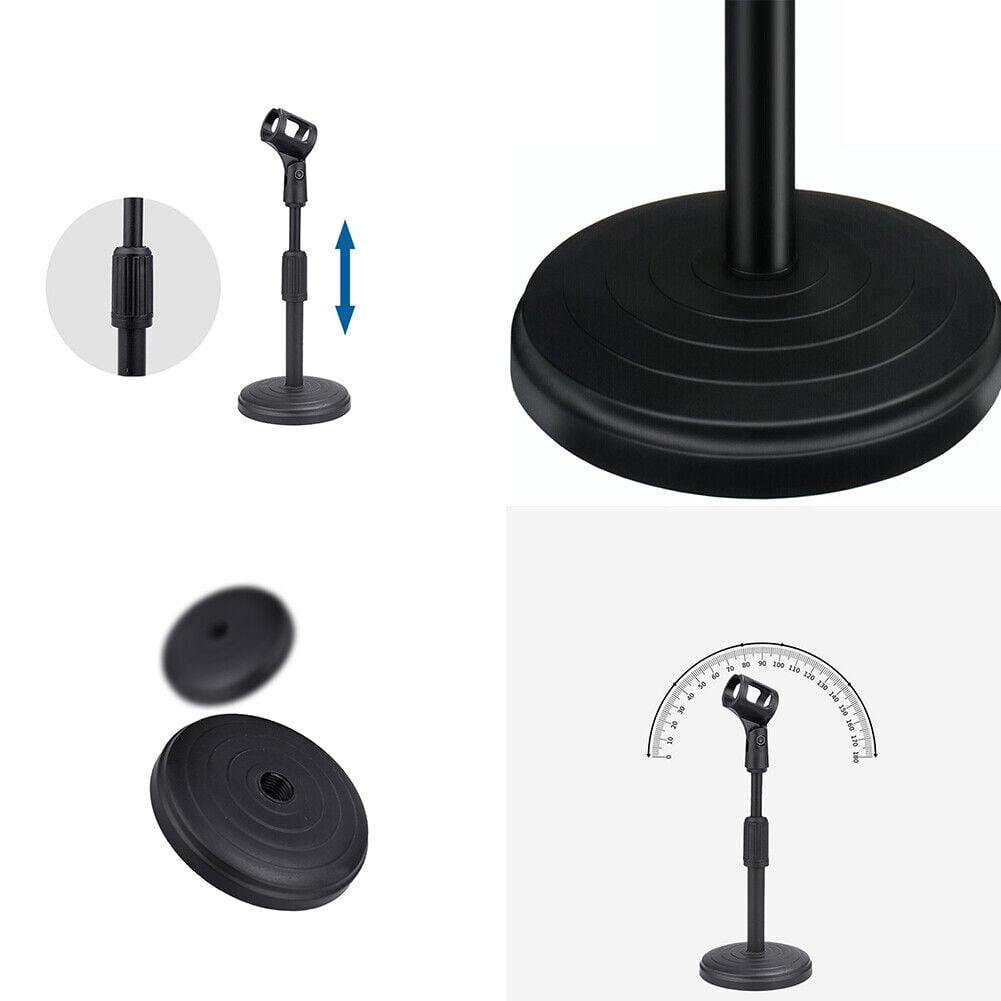 US 2-4 Pcs Adjustable Desktop Microphone Stand Mini Round Base Foldable ...