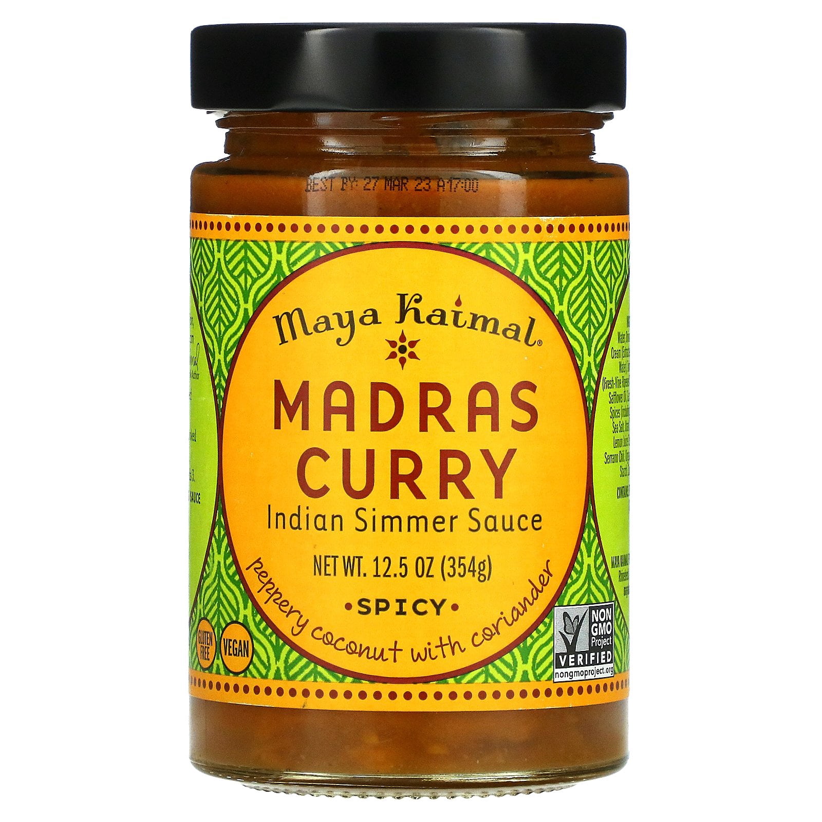 Maya Kaimal, Madras Curry Indian Simmer Sauce, Spicy, 12.5 oz Pack of 2 ...