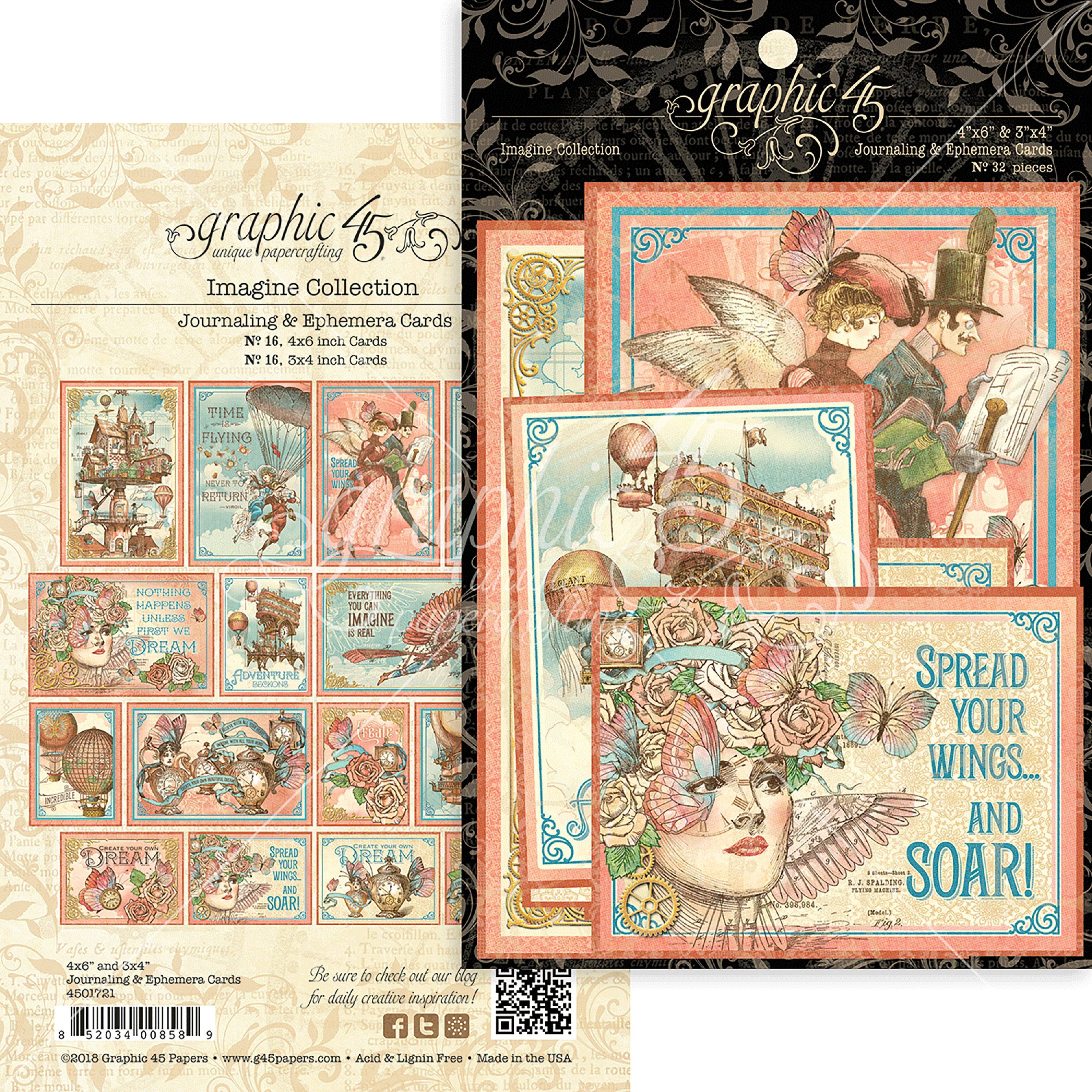Imagine Ephemera Cards-(16) 4"X6" & (16) 3"X4" - Walmart.com