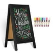 Wooden A-Frame Chalkboard Sign 40" x 20" Magnetic Sidewalk Menu Board ...