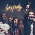 Lets Party Neon Sign for Party Wall Decor, 16.5x8.4 inch Compact Neon ...
