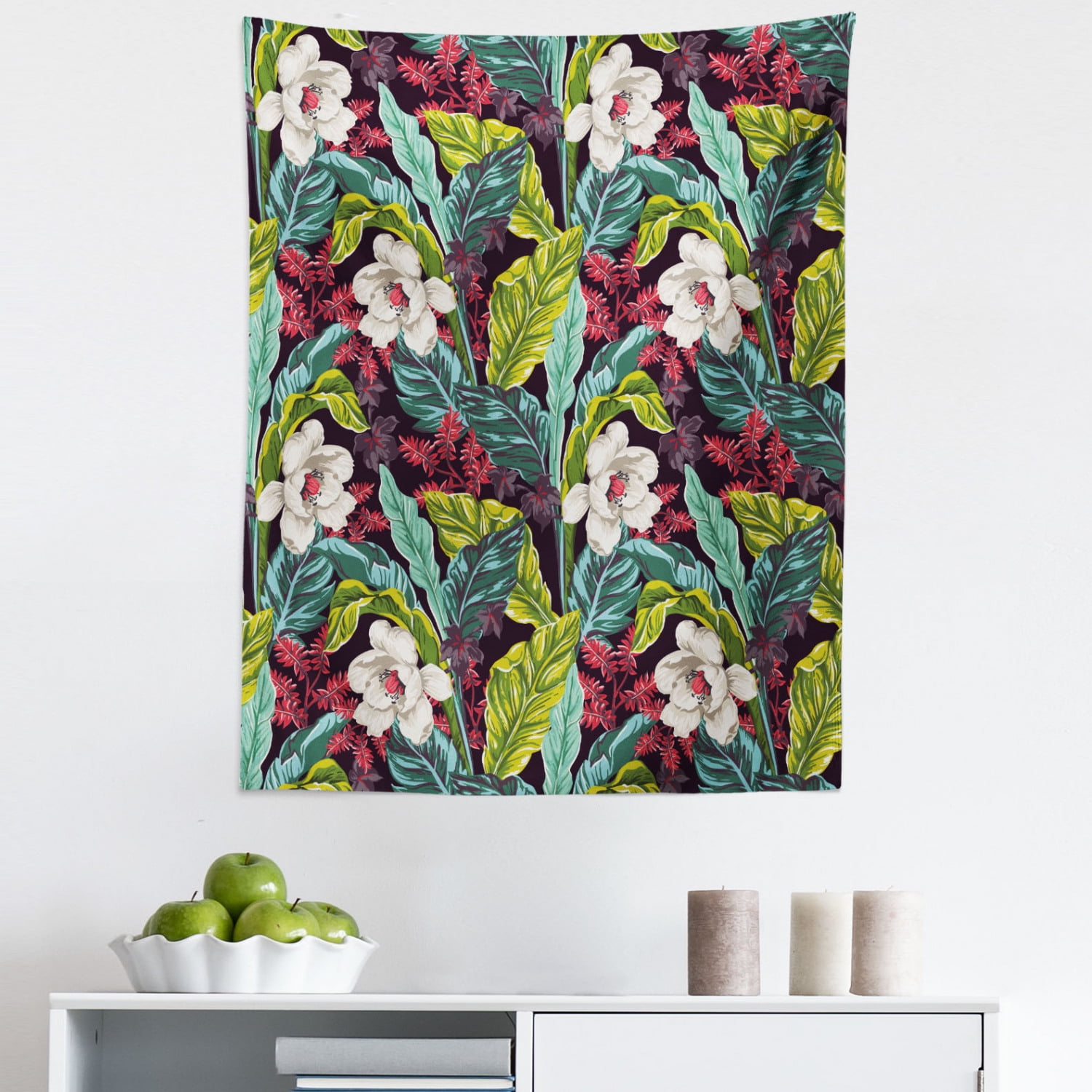 Plant Tapestry, Exotic Nature Depicting Image of a Drawing with Vibrant ...