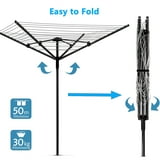 Gomok Umbrella Drying Rack, Rotary Outdoor Dryer Clothes Line 4 Arms ...