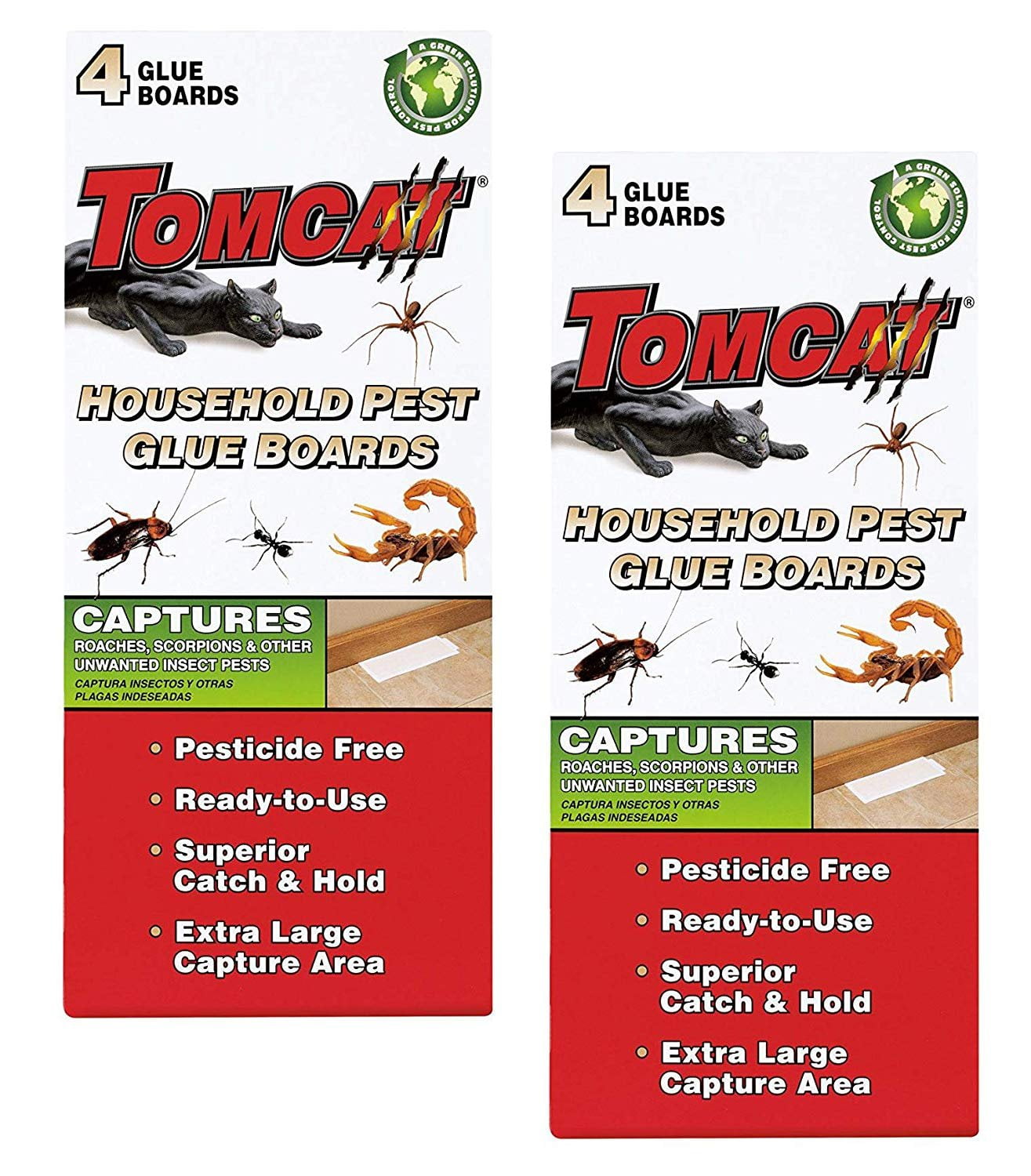 Tomcat Household Pest Glue Boards, (For Roaches, Insects, Scorpions ...