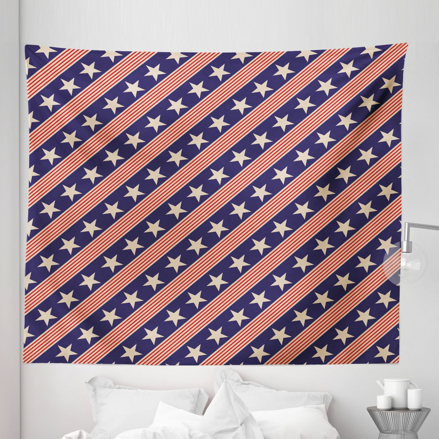 Prehistoric Country Tapestry, Patriotic Star Pattern in Diagonal ...