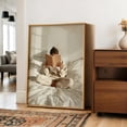 Cozy Reading Girl Poster Minimalist Faceless Woman Book Lover Neutral ...