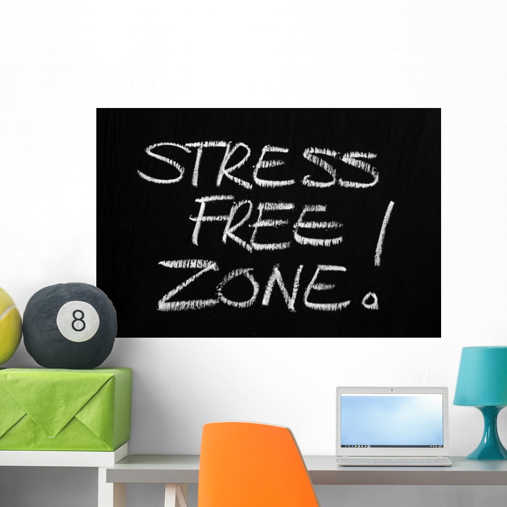 Phrase Stress Free Zone Wall Mural by Wallmonkeys Peel and Stick ...