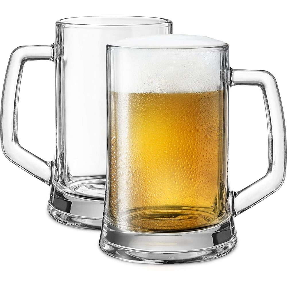 Kook Glass Beer Mugs 22 Oz Clear Set Of 2